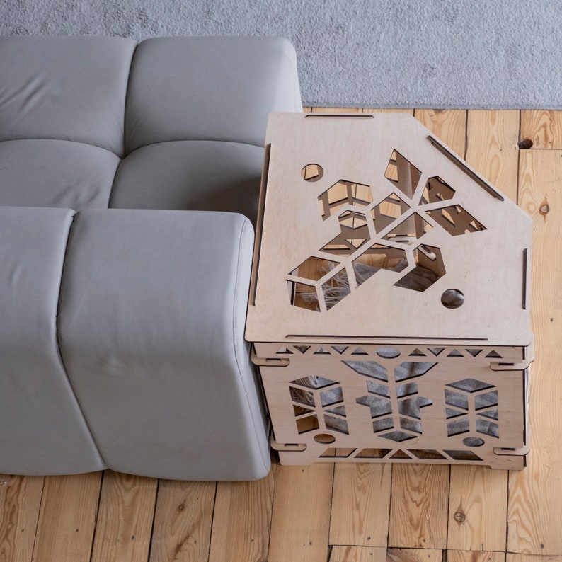 Corner Dog House, Corner Dog Crate Furniture, Wooden Dog Kennel, Dog ...