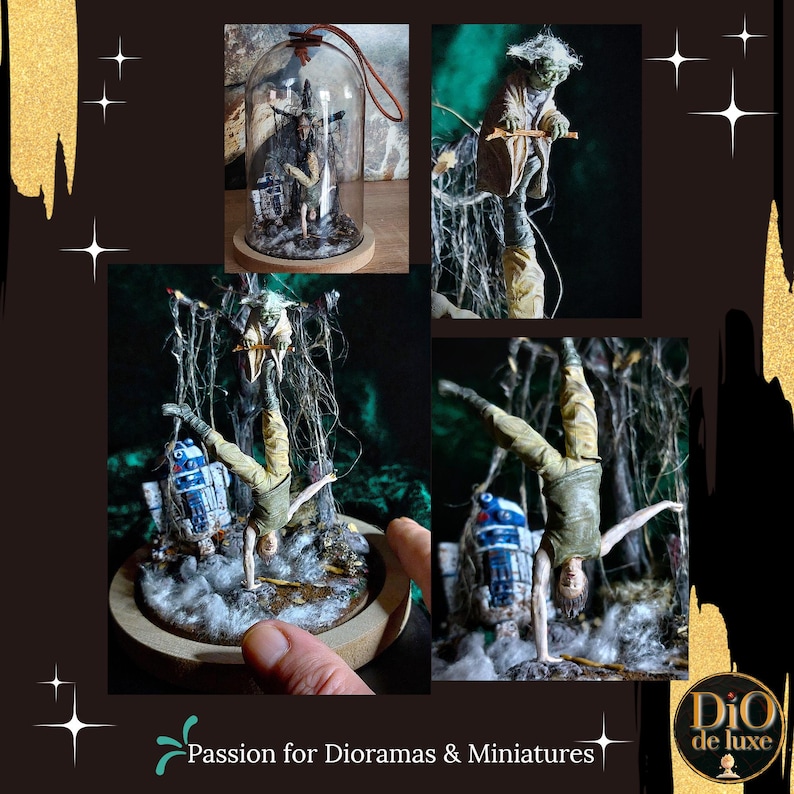 Star Wars Dagobah Diorama 1:24 – Luke Skywalker, Yoda & R2-D2, Hand ...