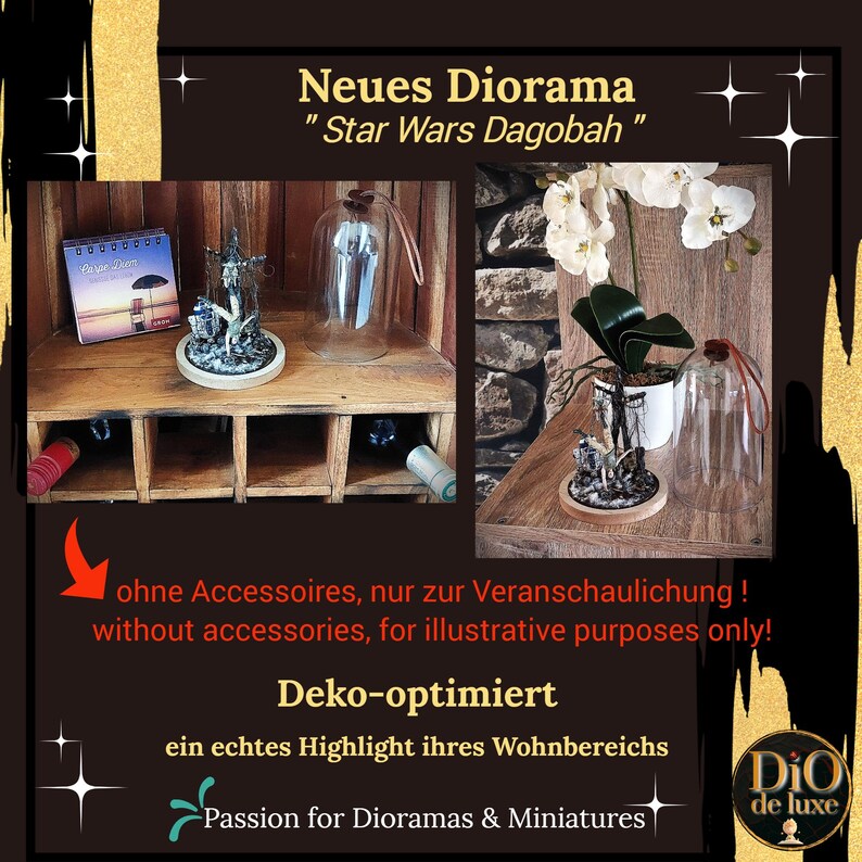 Star Wars Dagobah Diorama 1:24 – Luke Skywalker, Yoda & R2-D2, Hand ...