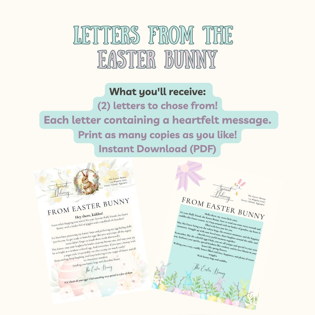 Cherished Easter Bunny Letters for Children Delightful Easter Bunny ...