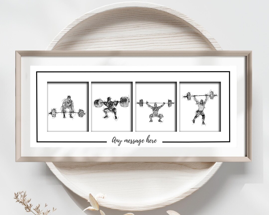 Gift for Weightlifter Weightlifting Custom Print, Weightlifting Sketch ...