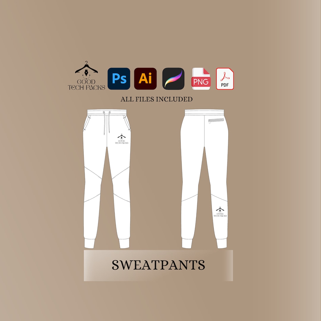 Sport Pants Template Vector Tech Pack Illustrator Streetwear Tech ...