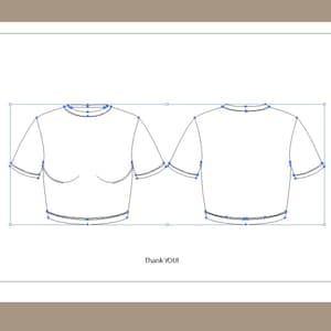 Crop Top Tech Drawings, Vector Template, T Shirt Vector Tech Pack ...