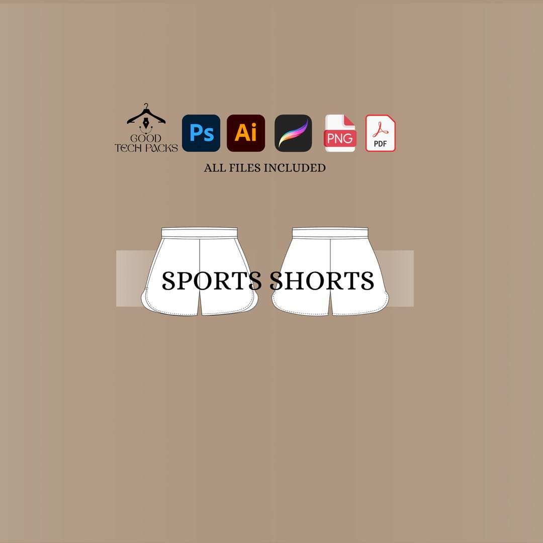 Shorts Tech Pack: Good Vector Template. Digital Download - Etsy