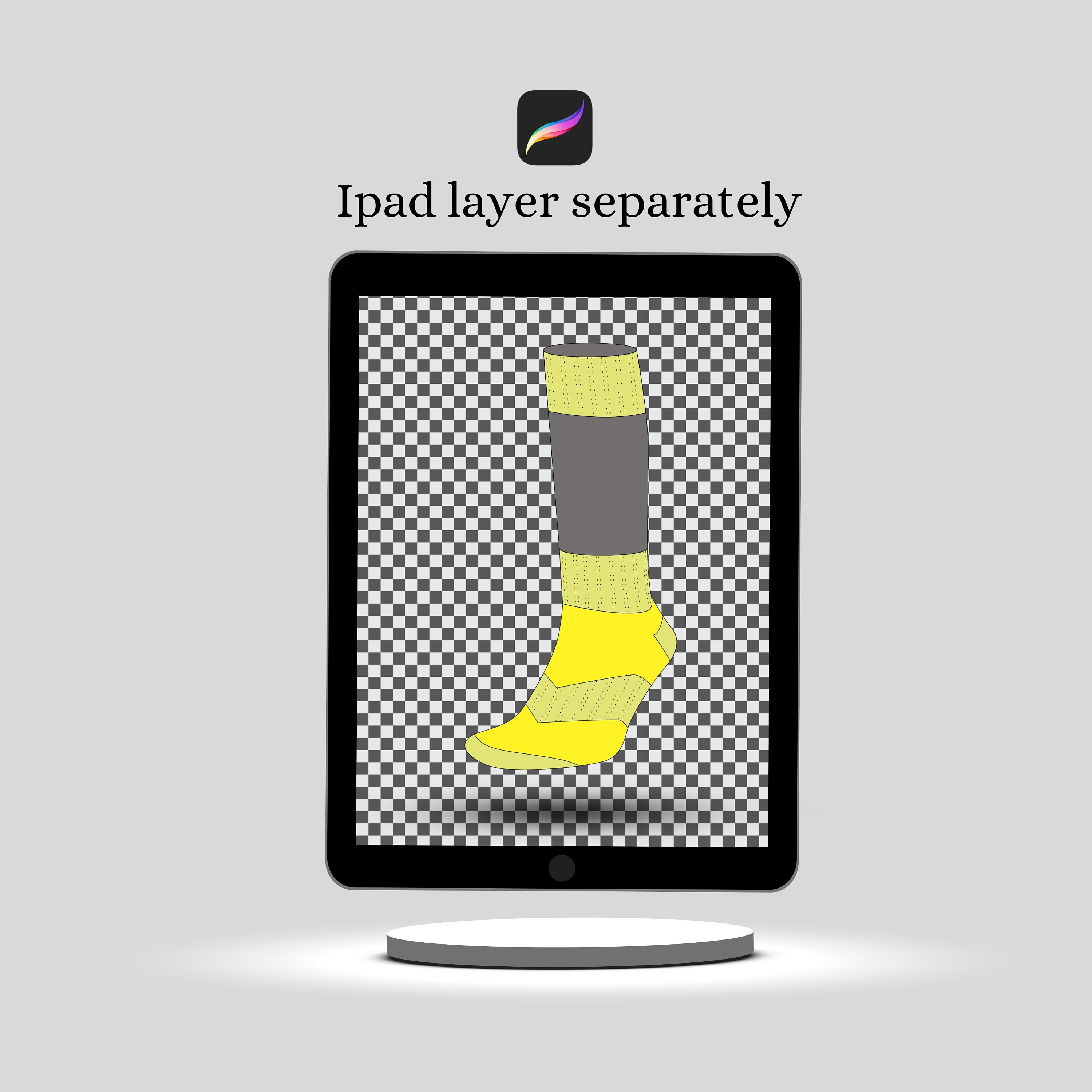 Sock Tech Pack Template Socks Tech Drawing Vector Socks Procreate Socks ...