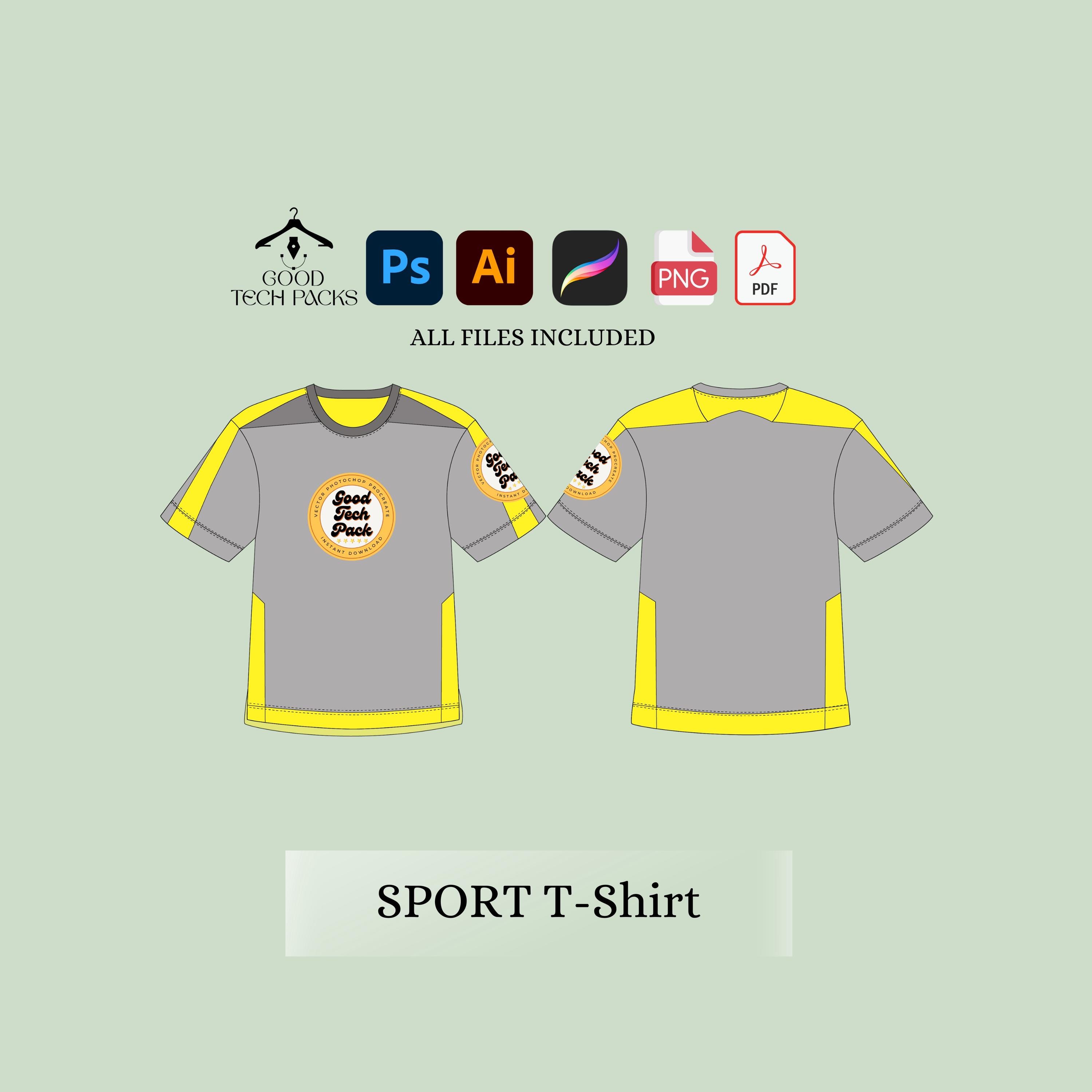 T Shirt Tech Pack Streetwear Tech Pack Template Drawing Clothing Tech ...