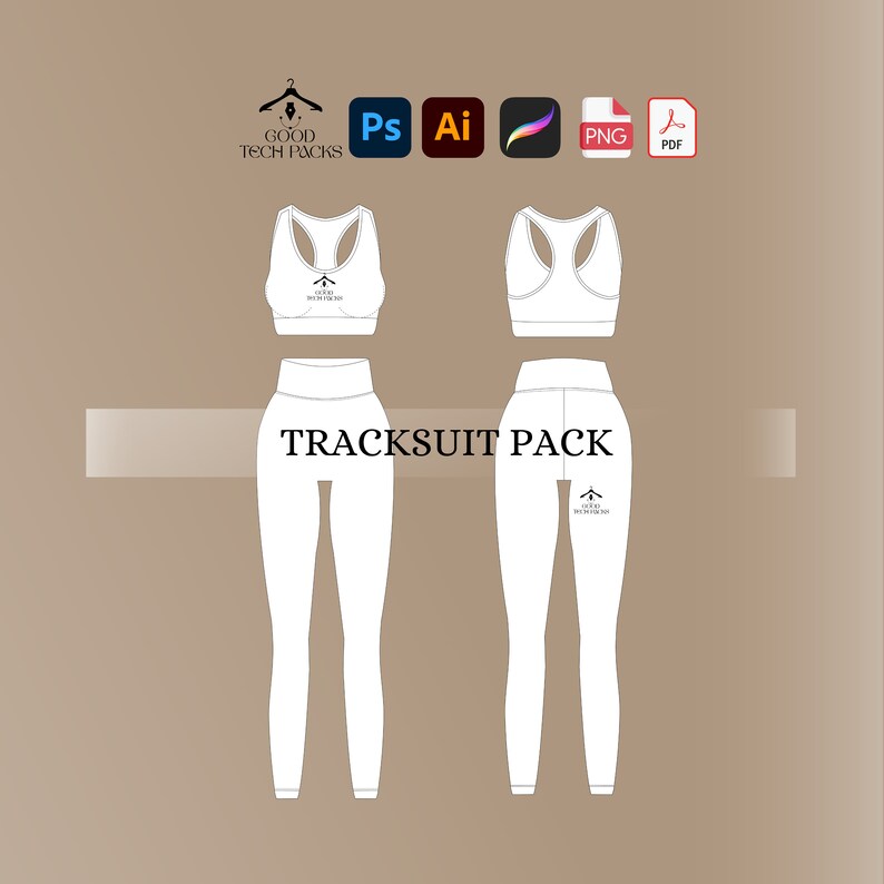 Tracksuit Template, Vector Template, Vector Tech Pack Illustrator ...