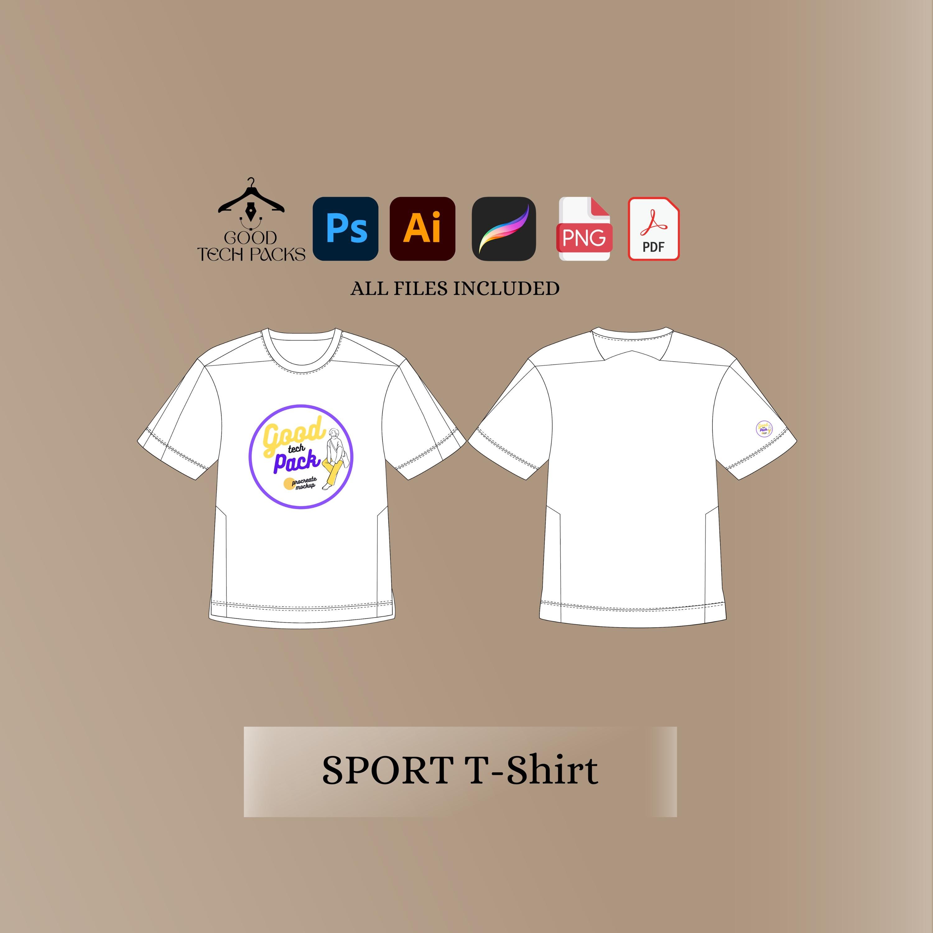 T Shirt Tech Pack Streetwear Tech Pack Template Drawing Clothing Tech ...