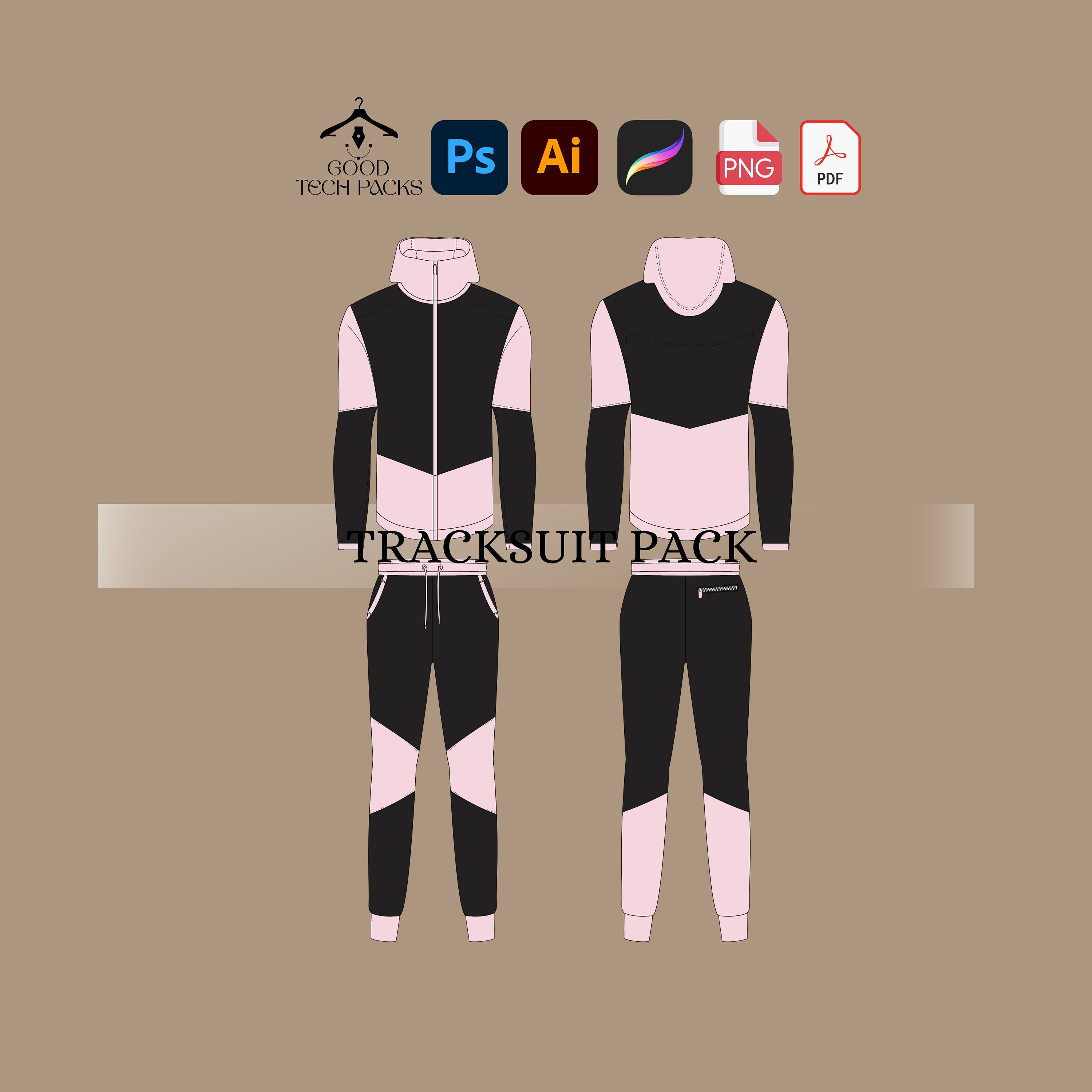 Tracksuit Vector, Vector Template, Vector Tech Pack Illustrator ...