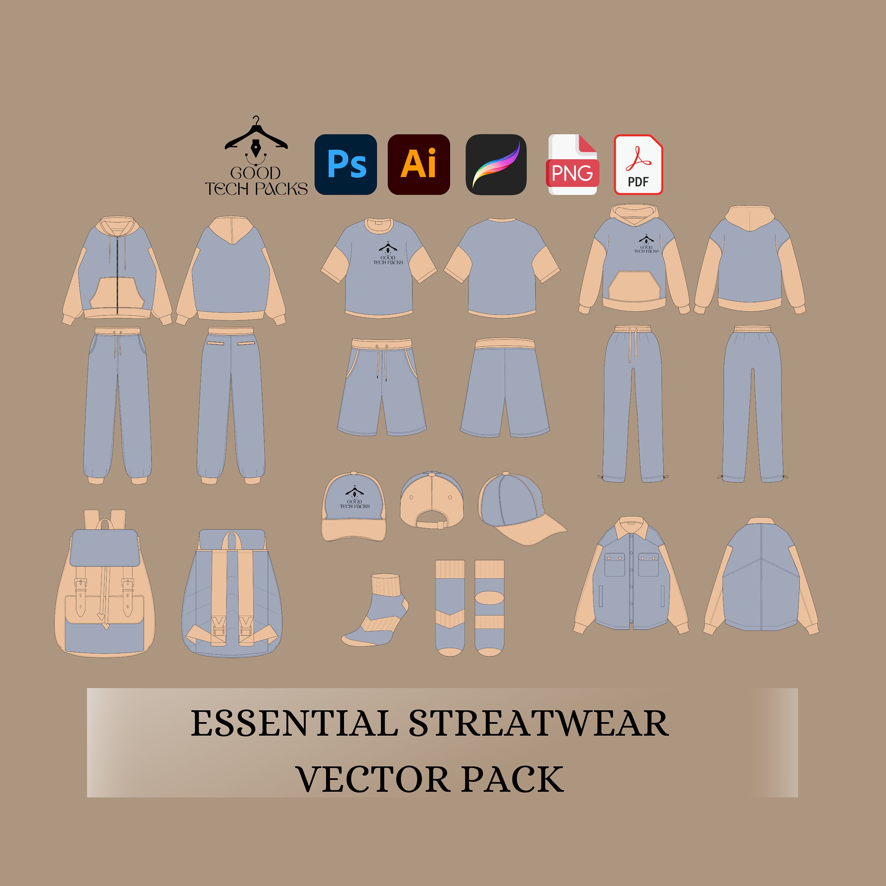 Streetwear Tech Pack Template Vector Template Tech Pack Adobe ...