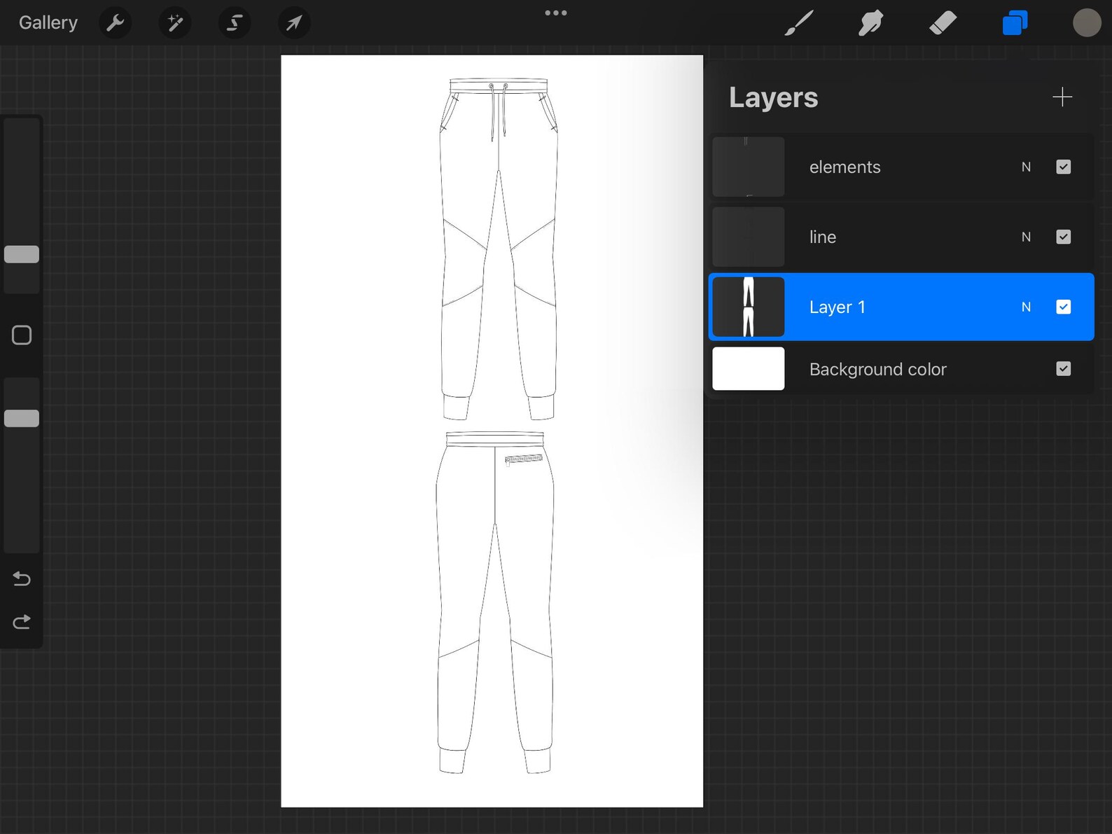 Activewear Sport Pants Tech Pack Streetwear Mockup Template Drawing ...