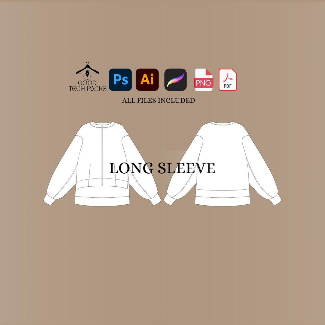 Sweatshirt Tech Pack Streetwear Tech Pack Template Clothing Tech Pack ...