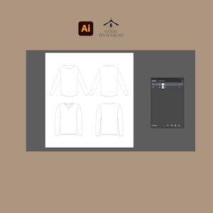 T Shirt Longsleeve Tech Pack Template Vector Template Tech Pack ...