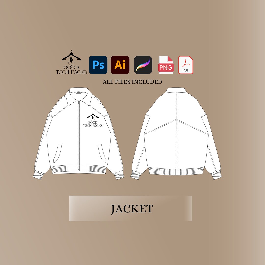 Streetwear Tech Pack Bomber Jaket Template Vector Tech Pack Illustrator ...