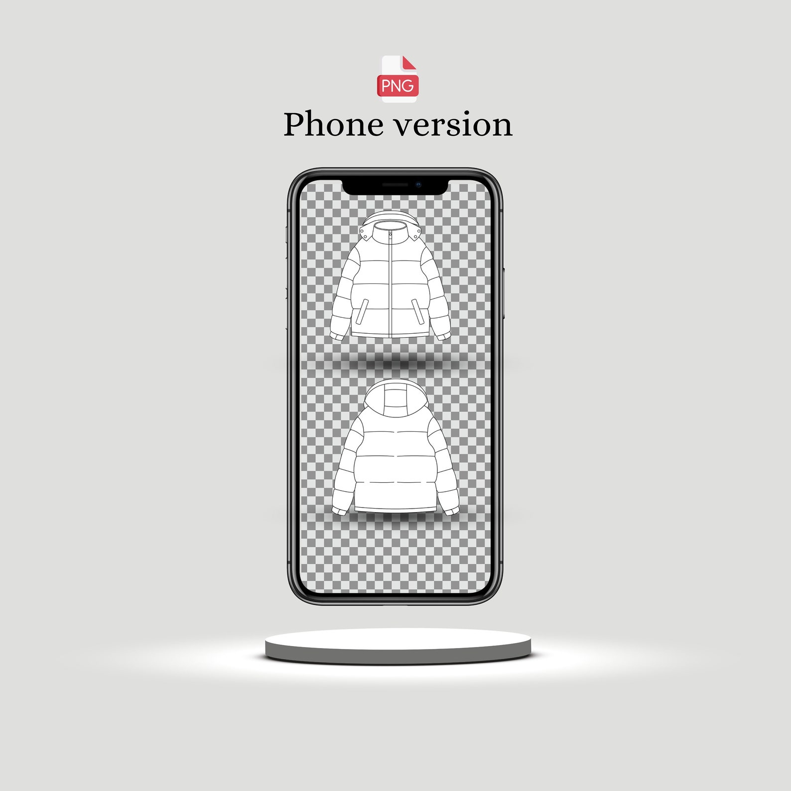 Puffer Jacket Tech Pack: Vector Template for Streetwear Design. Digital ...