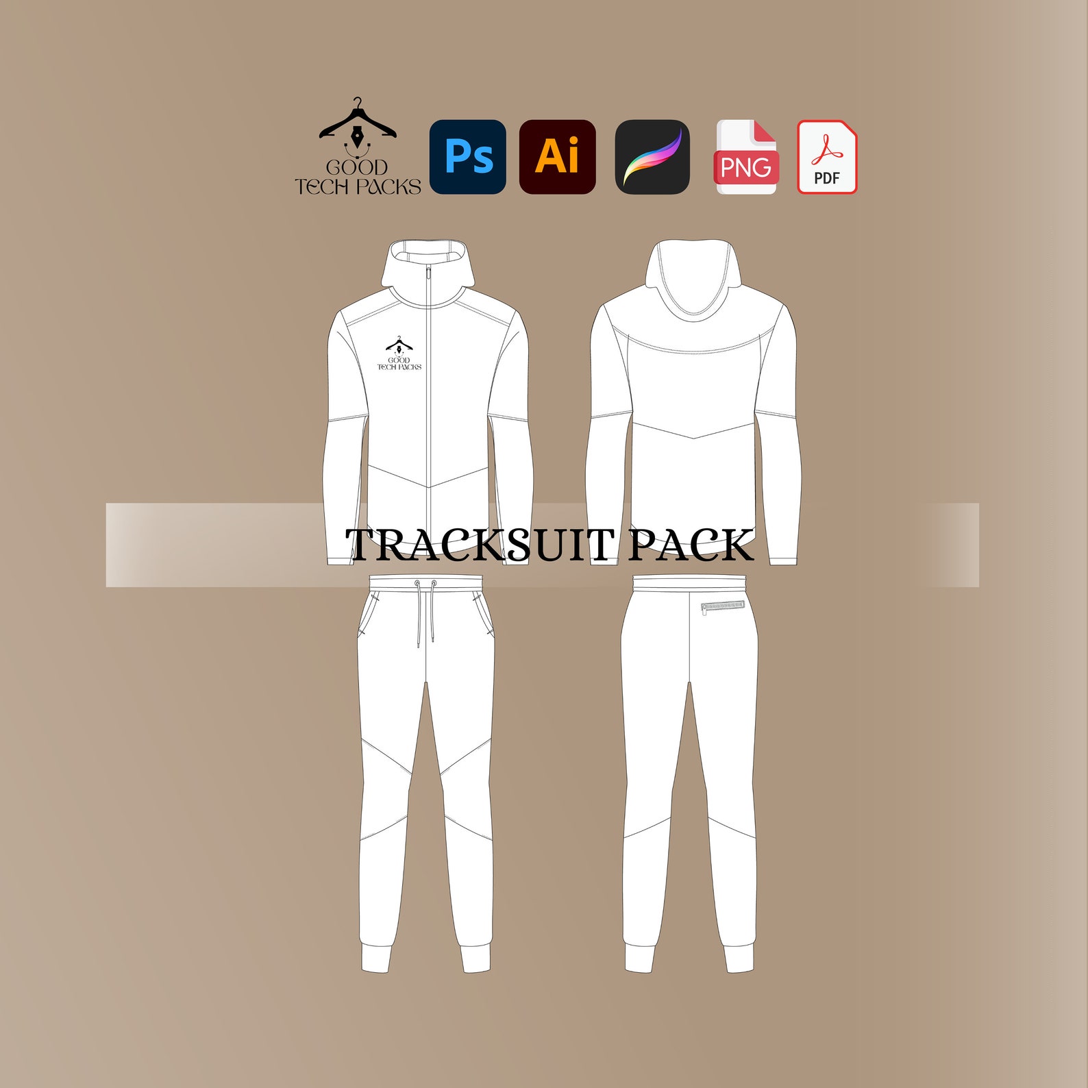 Tracksuit Vector, Vector Template, Vector Tech Pack Illustrator ...