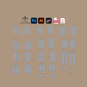 Mens Streetwear Tech Pack Template Vector Template Tech Pack Adobe ...