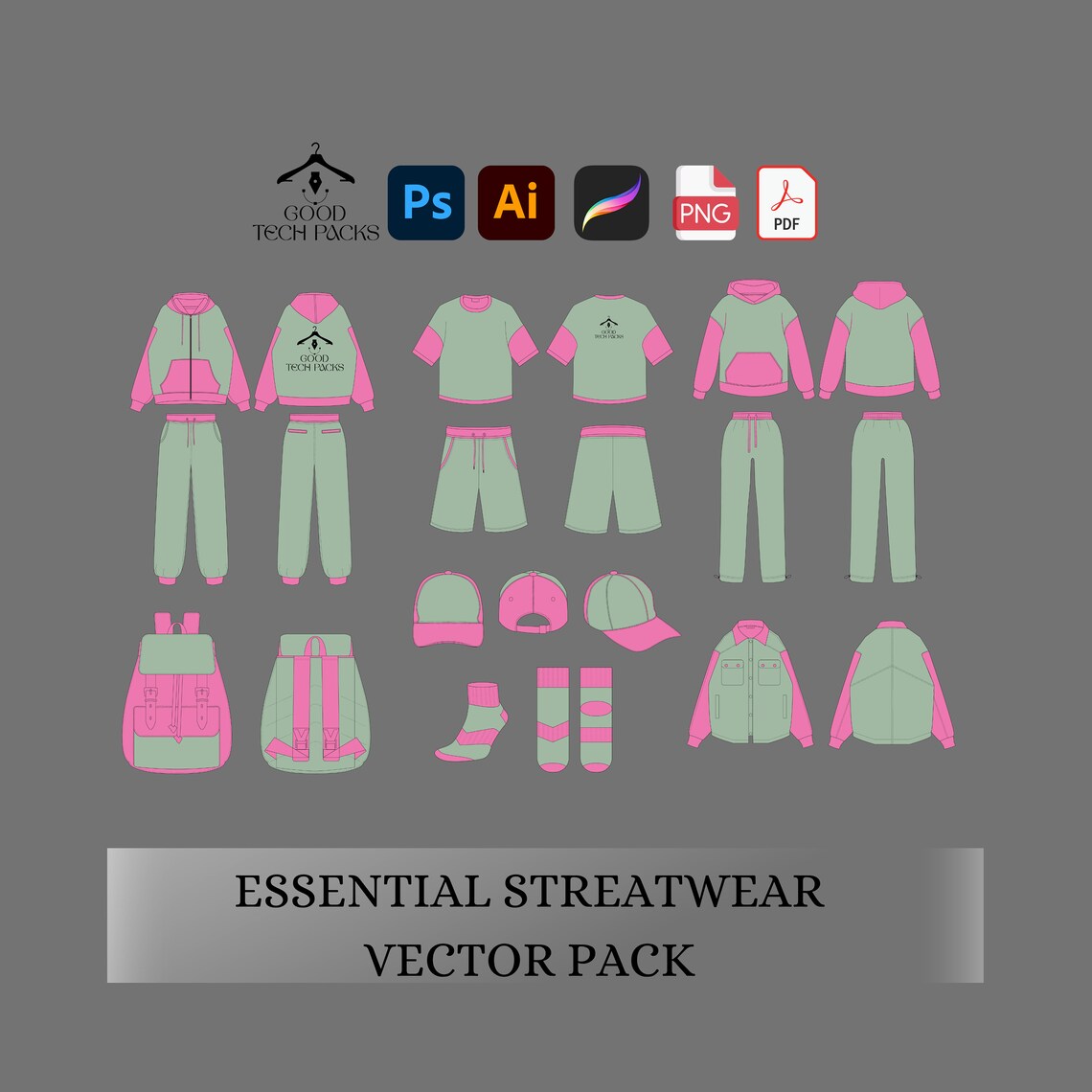Streetwear Tech Pack Template Vector Template Tech Pack Adobe ...