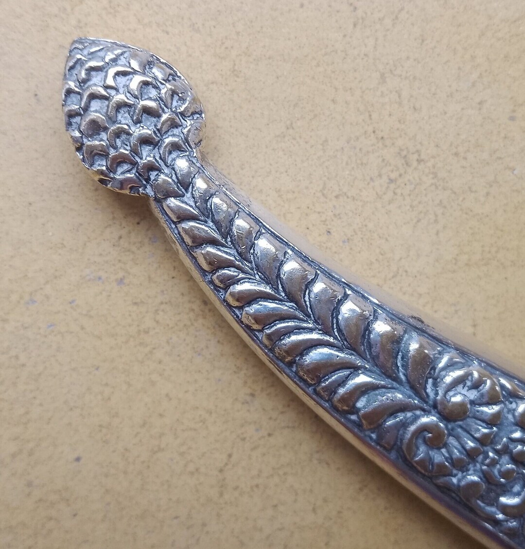 Vintage Middle Eastern Repousse Silver on Brass Letter Opener Ornate ...