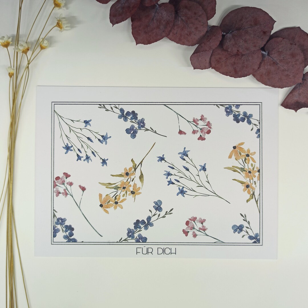 Greeting Card Flower Card Card Congratulations Card Floral Flower ...