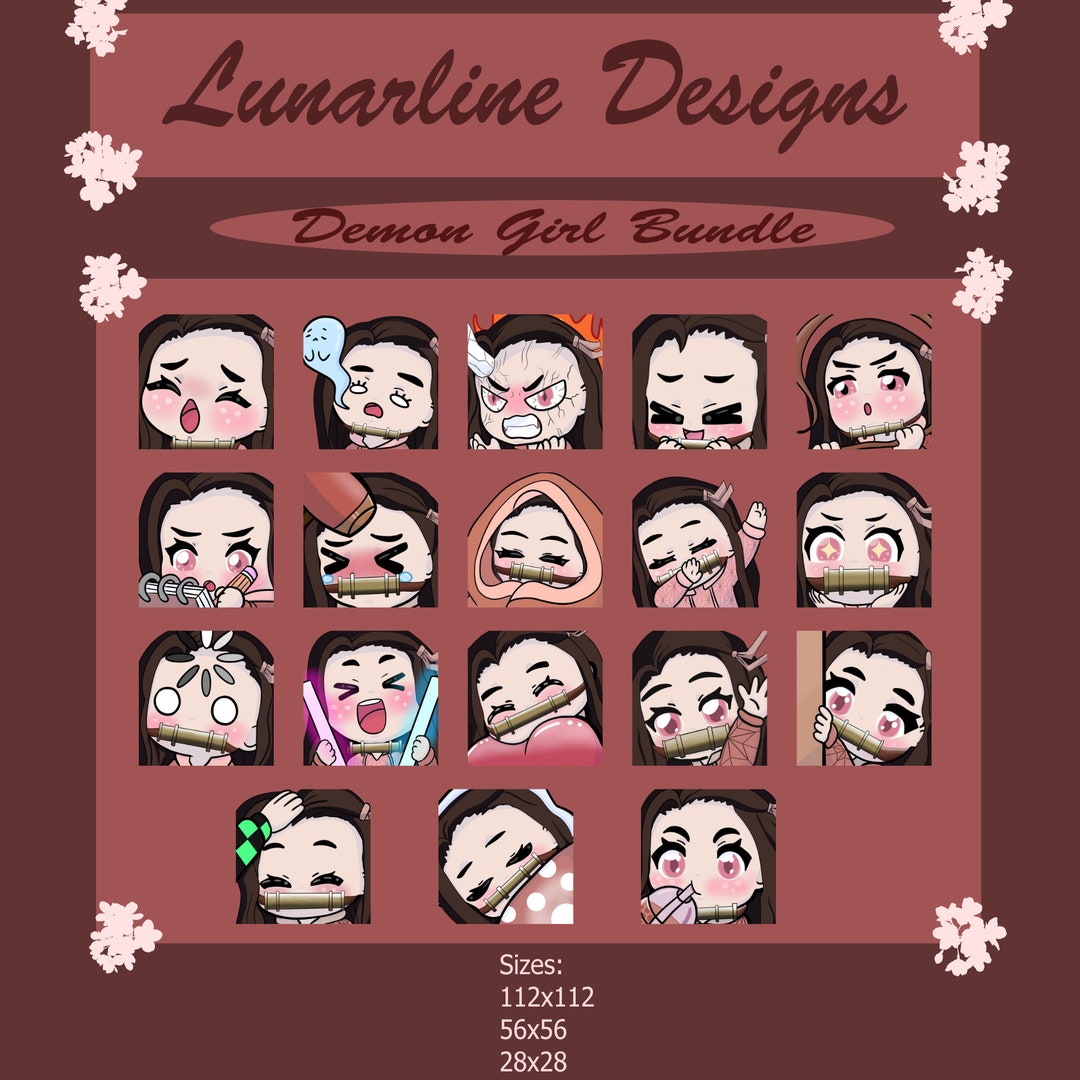 18 Emotes Bundle / Demon Girl, Twitch, Youtube, Discord - Etsy