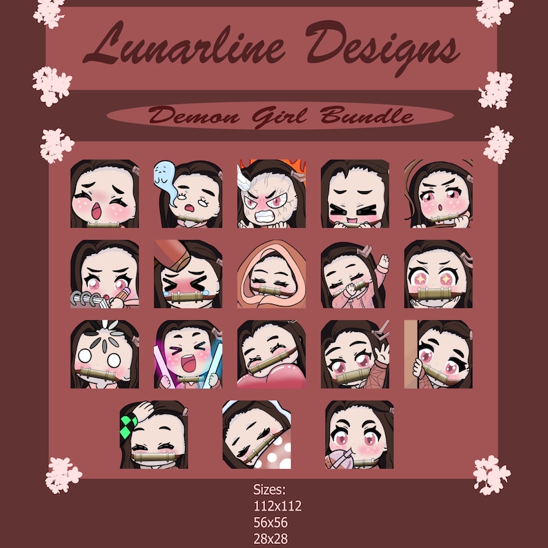 18 Emotes Bundle / Demon Girl, Twitch, Youtube, Discord - Etsy