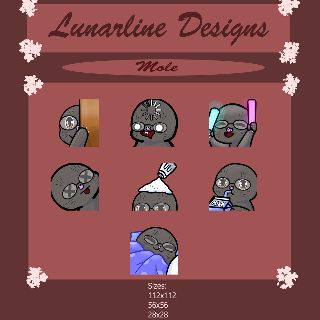 7 Mole Mole Emotes / Set 2 Twitch Discord Youtube - Etsy