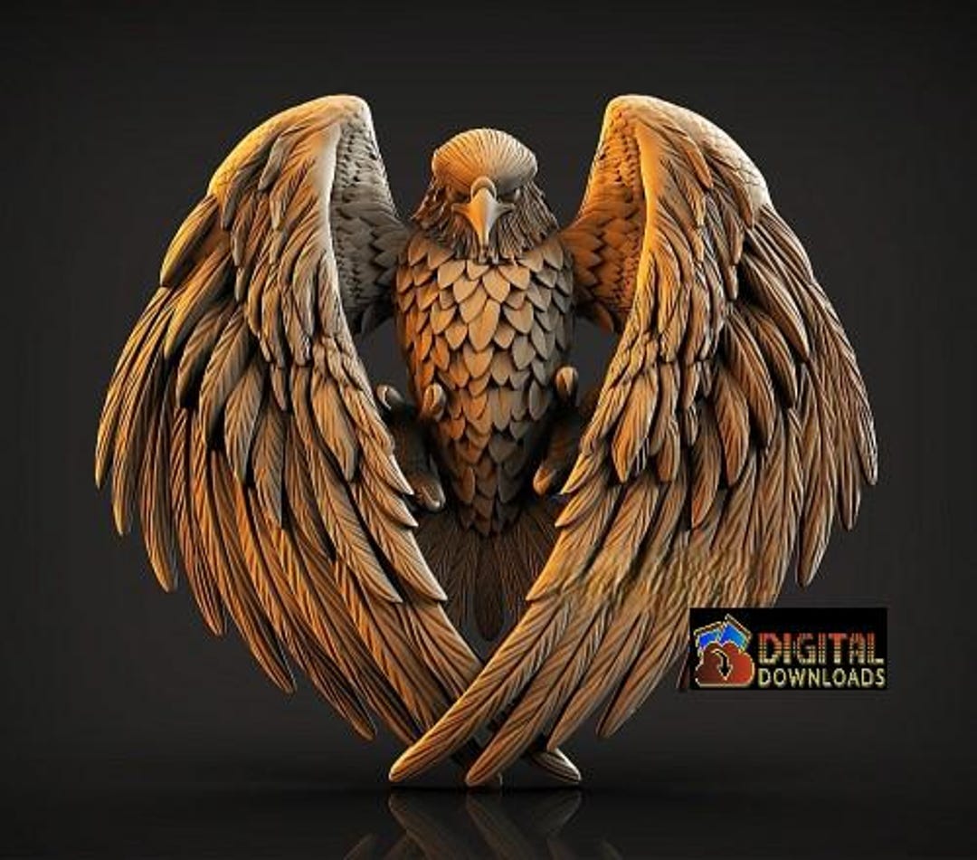 Eagle Attack ,3D Model STL File,cnc Router Engraver,artcam,,wood,wall ...