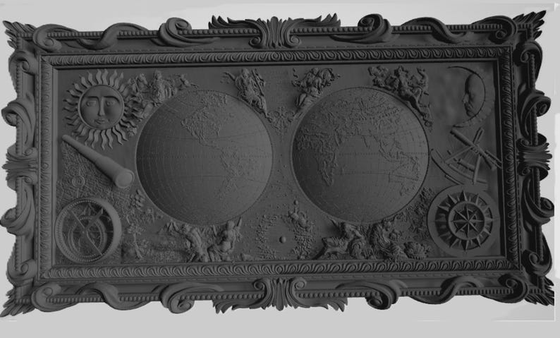 Karta ,world Map Relief Stl , 3D Model STL File,cnc Router Engraver ...