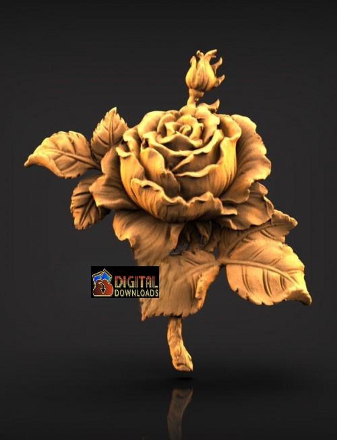 Flowers,rose, 3D STL Model, CNC Router Engraver, Artcam, Aspire, CNC ...