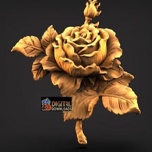 Flowers,rose, 3D STL Model, CNC Router Engraver, Artcam, Aspire, CNC ...
