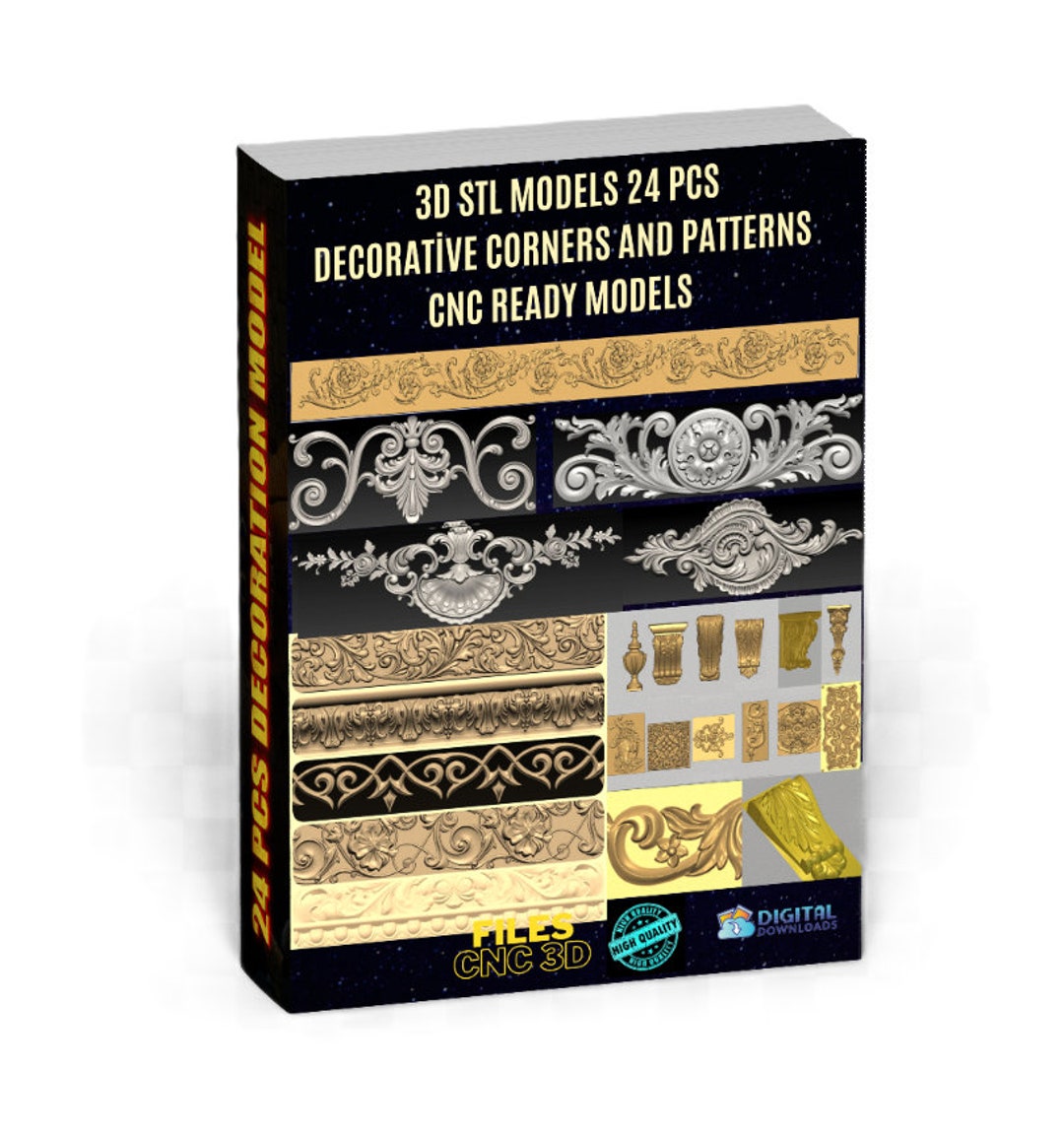 3D .STL Models 24 Pieces Decorative Corners , Patterns,baguettes ,3d ...