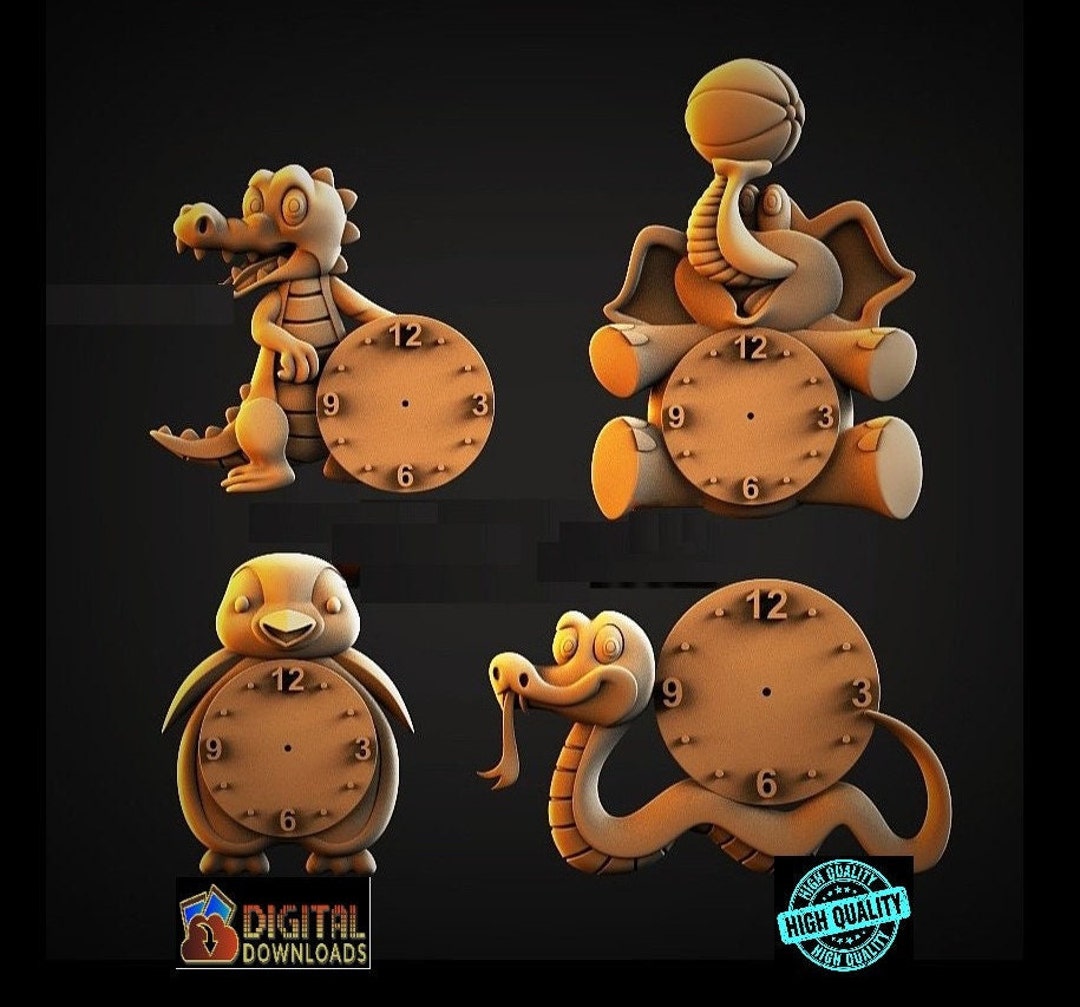 Clocks, 3D STL Model, CNC Router Engraver, Artcam, Aspire, CNC Files ...