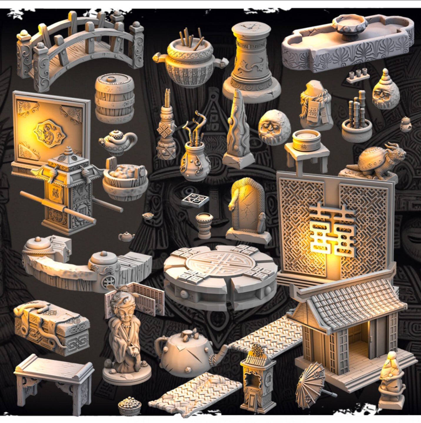 Medieval Materials , Game, 3D Stl Fantasy Bundle. Set Miniatures 32 Mm ...