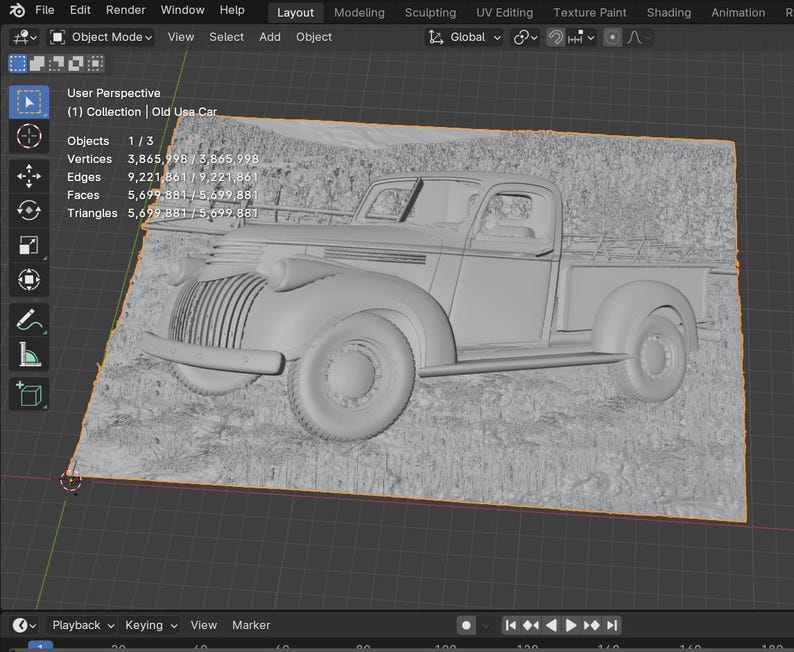 Usa Old Car ,3D Model STL File,cnc Router Engraver,artcam,,wood,wall ...