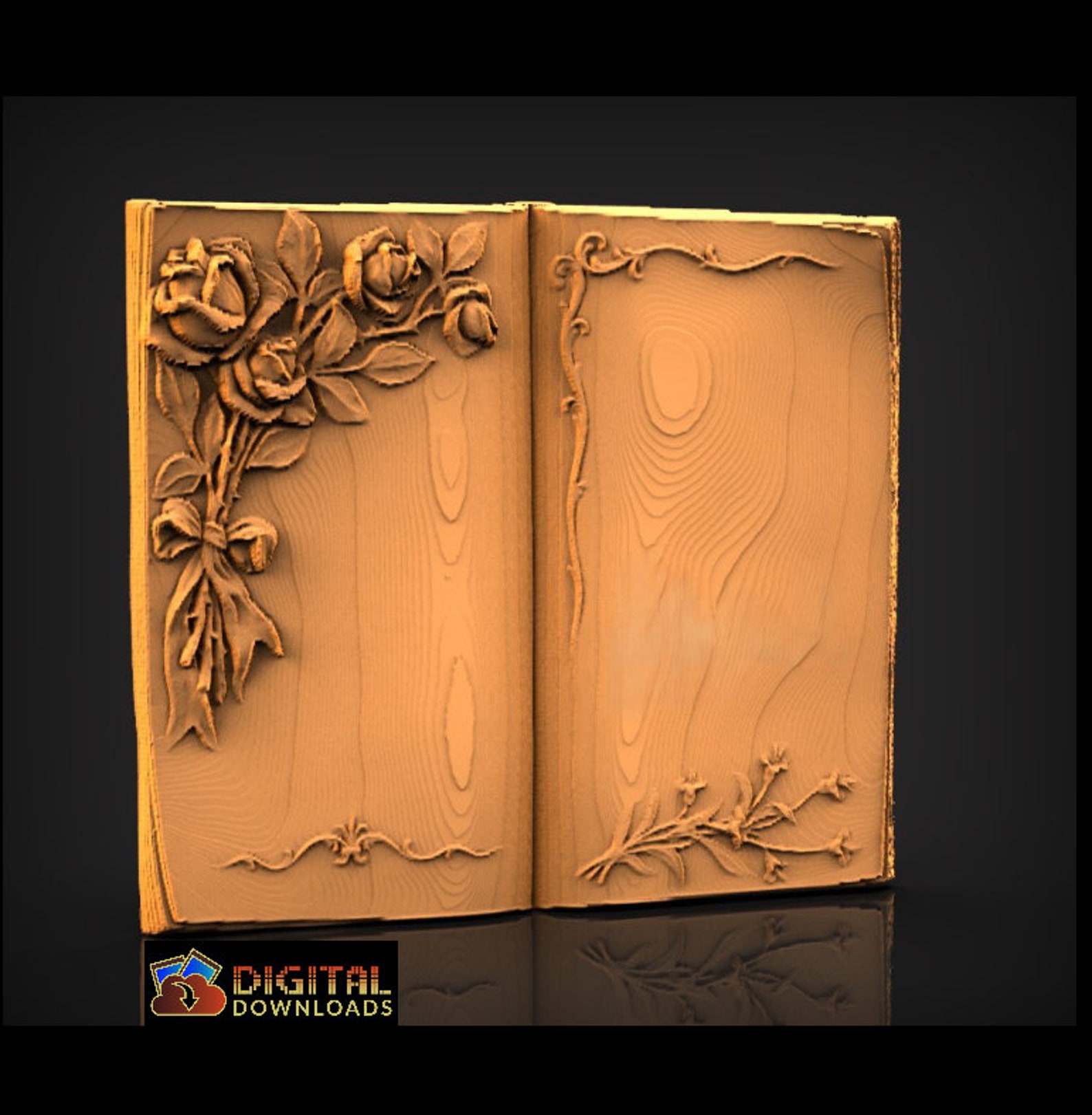 Tree Book, 3D Model STL File,cnc Router Engraver,artcam,cnc Files,wood ...