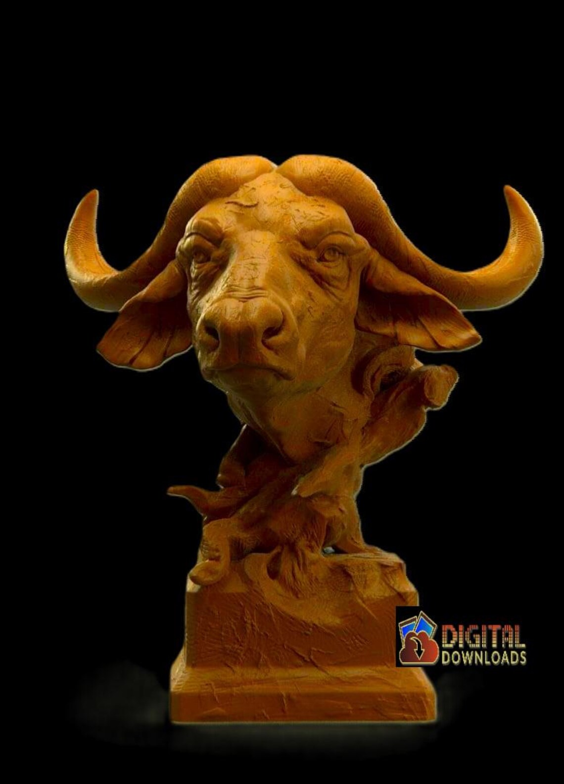 Buffalo Bust Sculpture ,3D Model STL File,cnc Router Engraver,artcam ...
