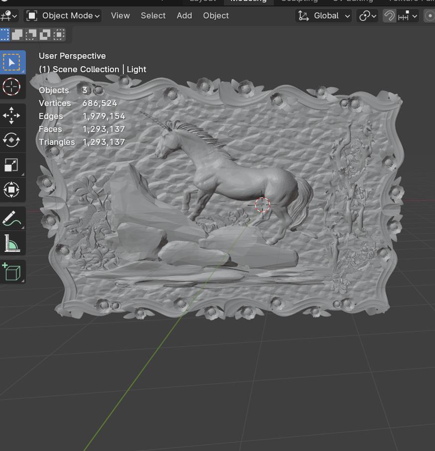 Unicorn Stl Relief , 3D STL Model, CNC , Artcam, CNC Files, Wood, Art ...