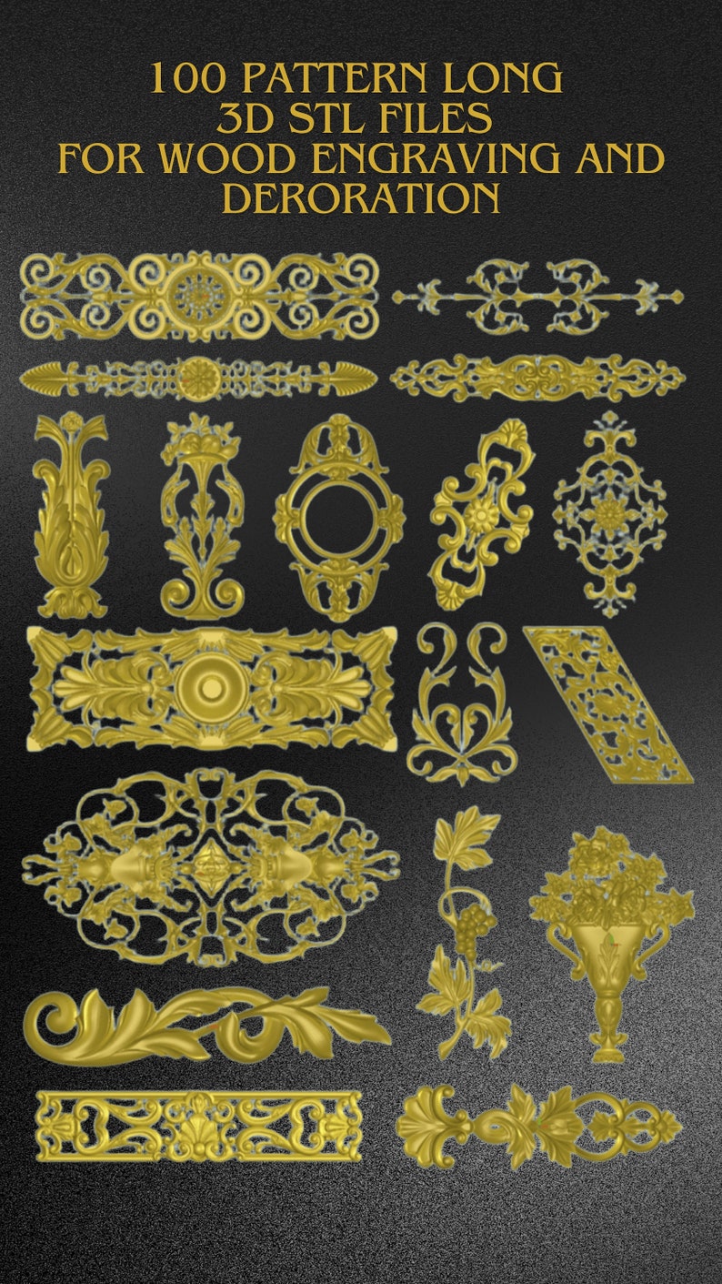 3D STL Vectorpanel Models Baguette Borders Moldings 100+pcs,decorative ...