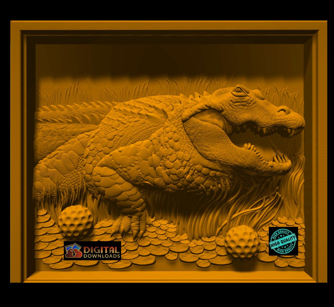 3d Crocodile Drawing, 3d Alligator, STL FILES for 3D Printing,3d Print ...