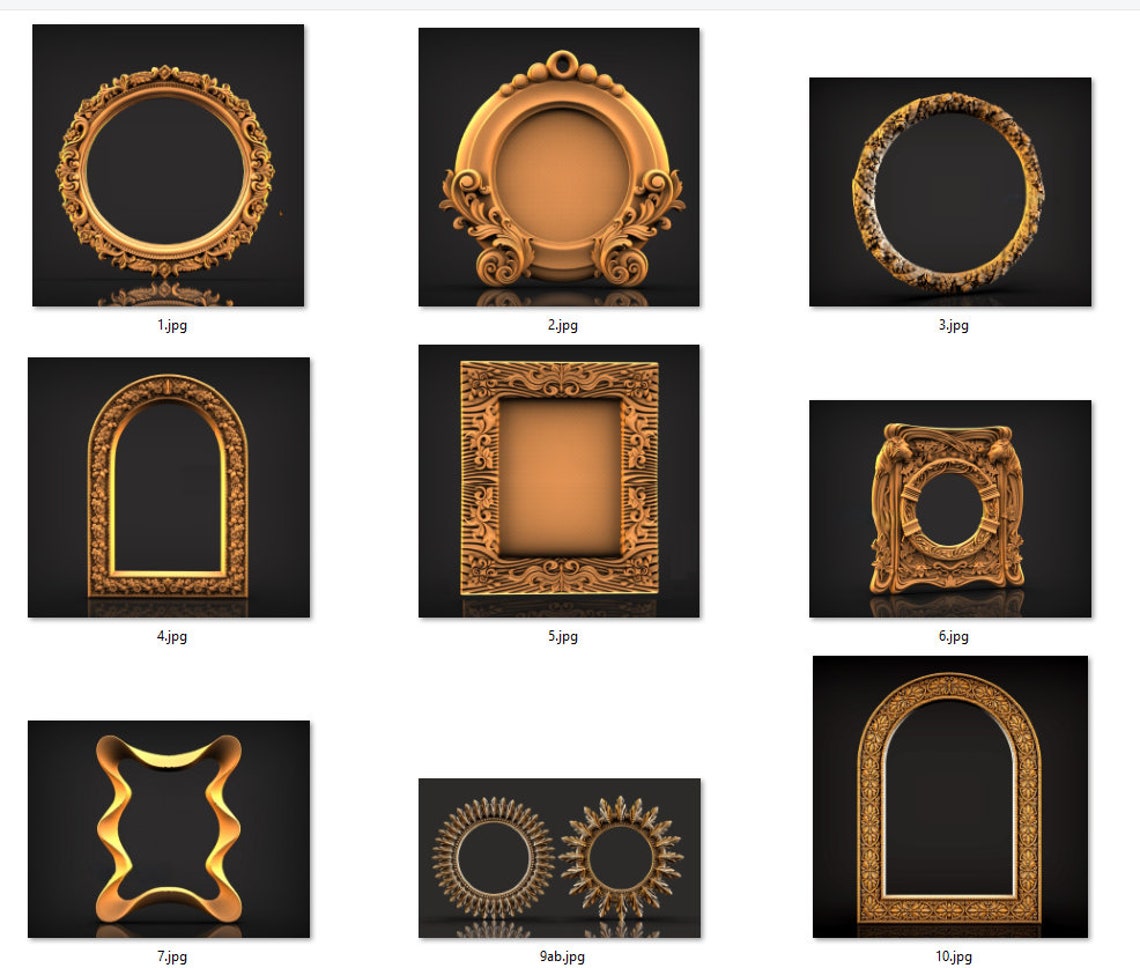 40+PCS ,3D STL Files of Mirror Frames, Picture Frames, Digital File for ...