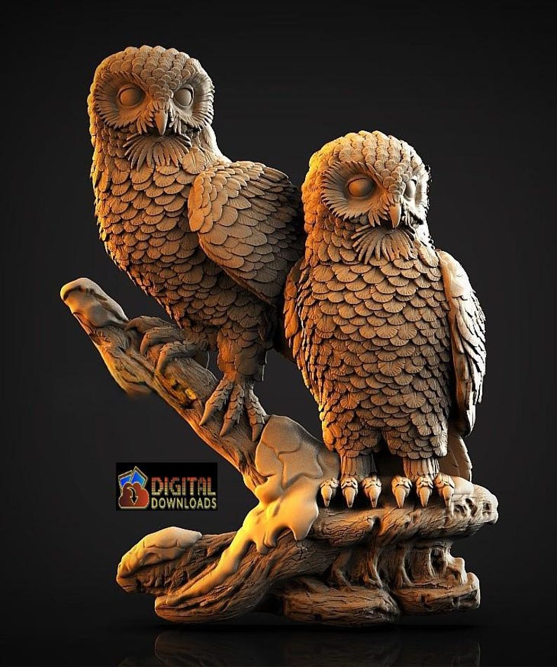 Owls, 3D Model STL File,cnc Router Engraver,artcam,,wood,wall Decor ...