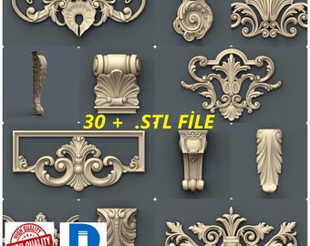 3D STL Models Moldings for Decoration 100 Pcs Router Engraver Carving ...