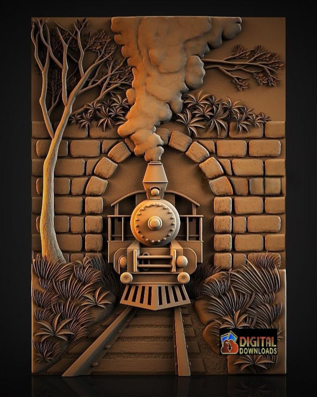 Train Tunnel, 3D Model STL File,cnc Router Engraver,artcam,,wood,wall ...