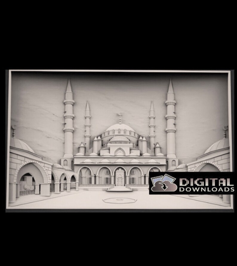 Mosque 3D Wall Art Panel, STL File,cnc Router Engraver,artcam,,wood ...