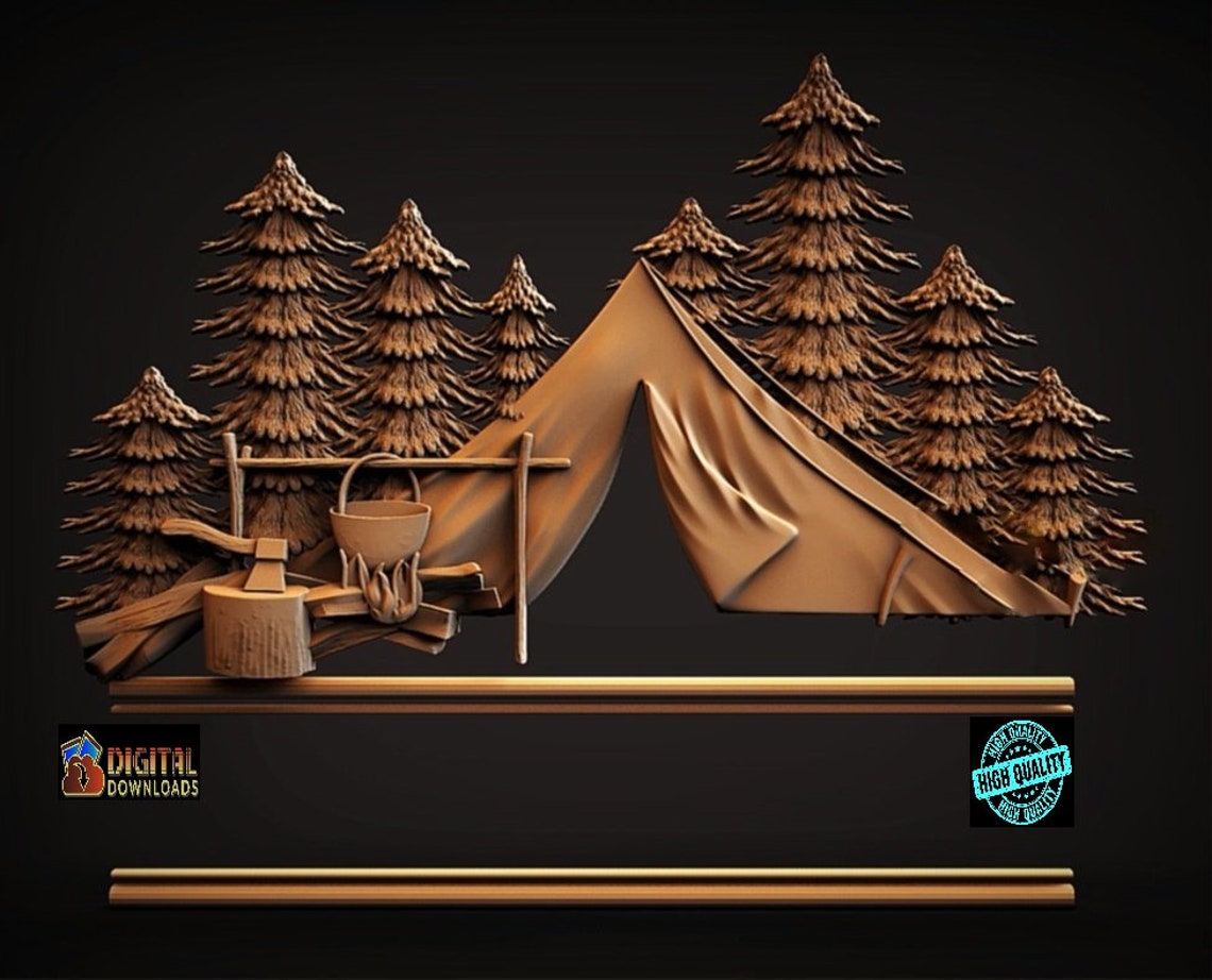 Camping Tent, 3D Model STL File,cnc Router Engraver,artcam,cnc Files ...
