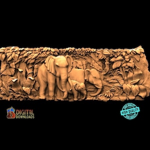 Elephants,3d Model STL File,cnc Router Engraver,artcam, Wood,wall Decor ...