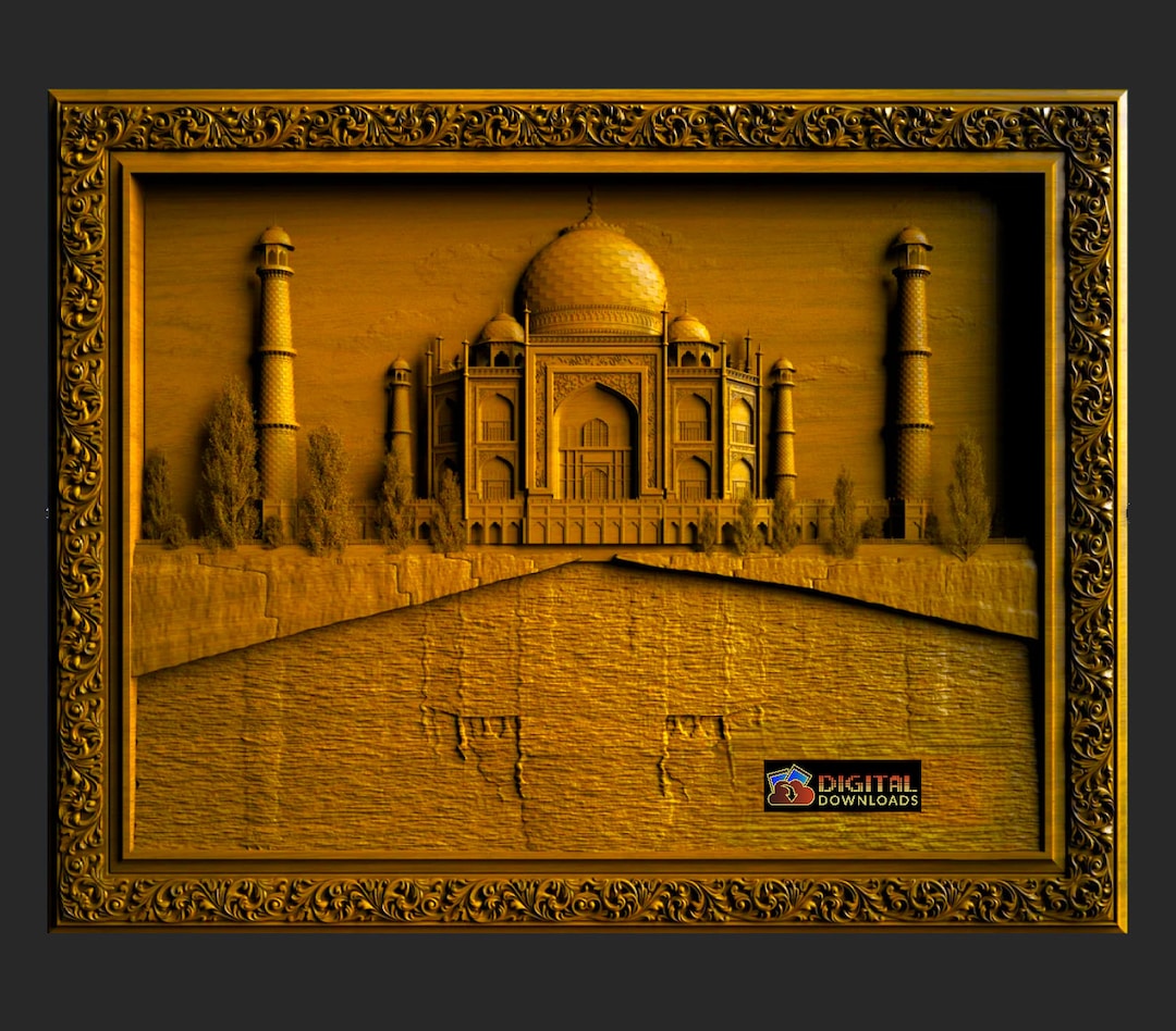 Taj Mahal, 3D Wall Art Panel, STL File,cnc Router Engraver,artcam,,wood ...