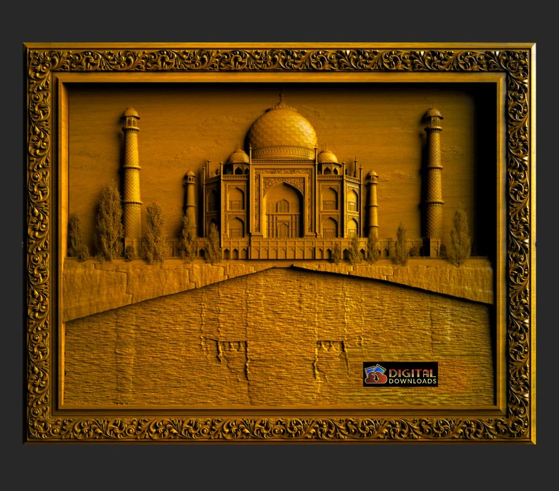 Taj Mahal, 3D Wall Art Panel, STL File,cnc Router Engraver,artcam,,wood ...