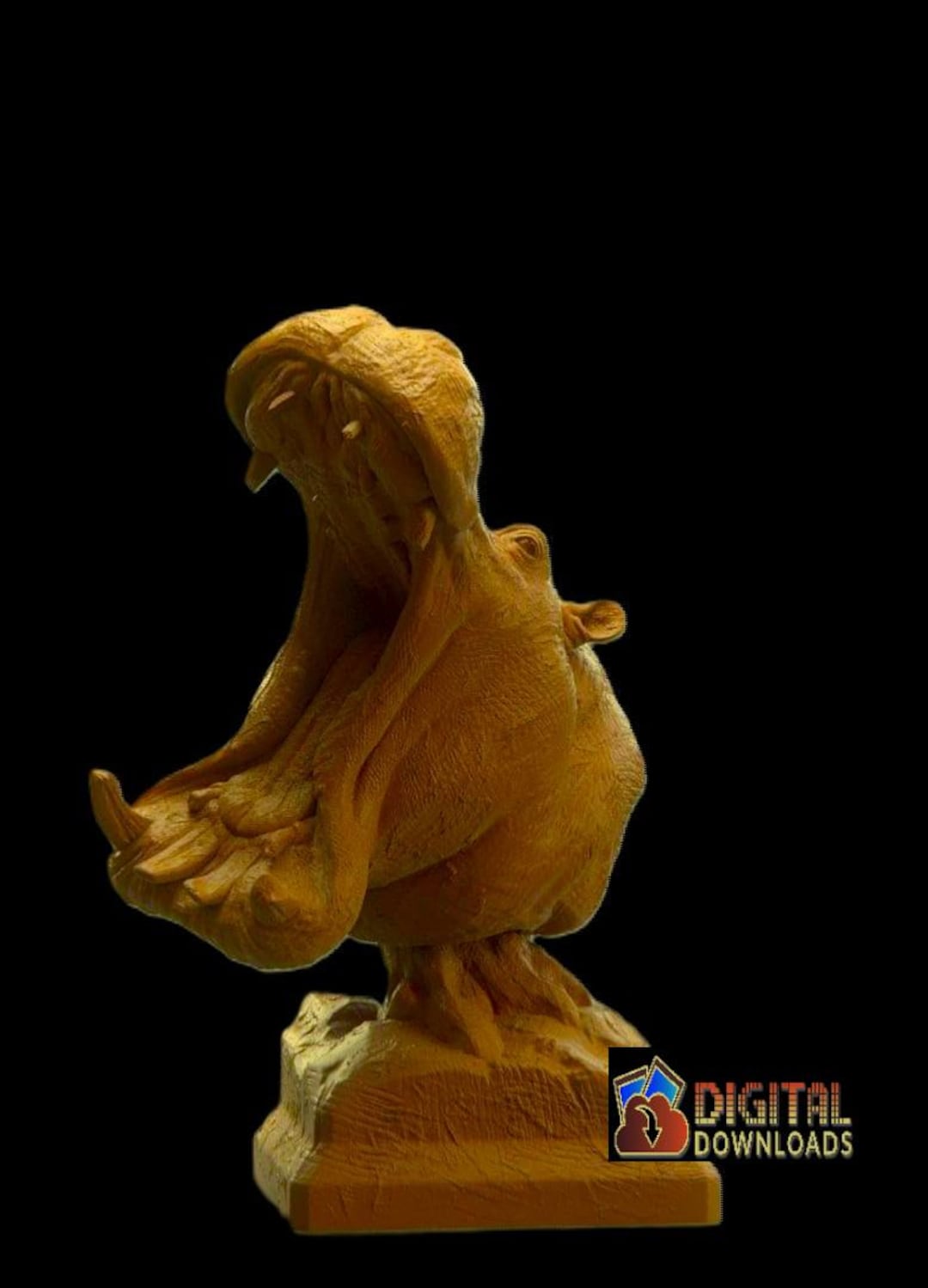 Hippo STL Bust,3d Model STL File,cnc Router Engraver,artcam,,wood,wall ...